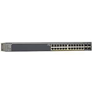NETGEAR GS728TPP-100NAS 24-Port Gigabit Ethernet Smart Managed Pro Switch, PoE/PoE+, 384w, 4 SFP+, ProSAFE Lifetime Protection (GS728TPP)