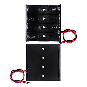 6pcs 4 AA Battery Holder 4 x 1.5V (6V) AA Battery Case Holder Box with Wires 4 AA Battery Holder with Wires