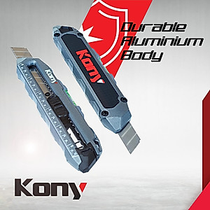 (2-Pack) Heavy Duty Utility Knife, Carpet Cutter, Box Cutter Retractable w/Ruler, Water Bubble Level - Perfect Knife for Crafting, Cutting & Home Projects - Precision Knife