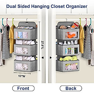 KIMBORA 12 Extra Large Pockets Hanging Shoe Organizer and Dual Sided Hanging Closet Organizer