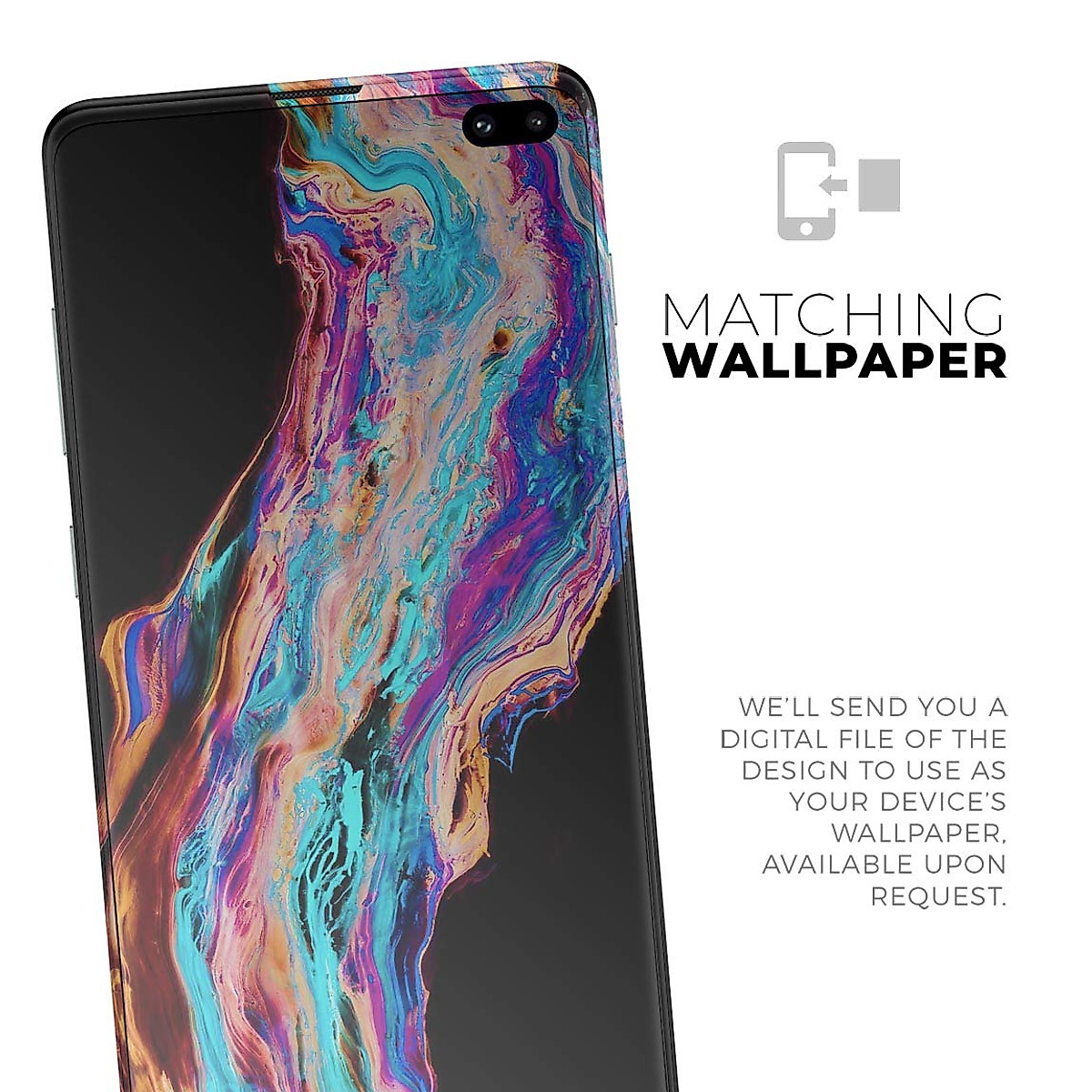 DesignSkinz Liquid Abstract Paint V71 Protective Vinyl Decal Wrap Skin Cover Compatible with The Samsung Galaxy S20 (Screen Trim & Back Glass Skin)