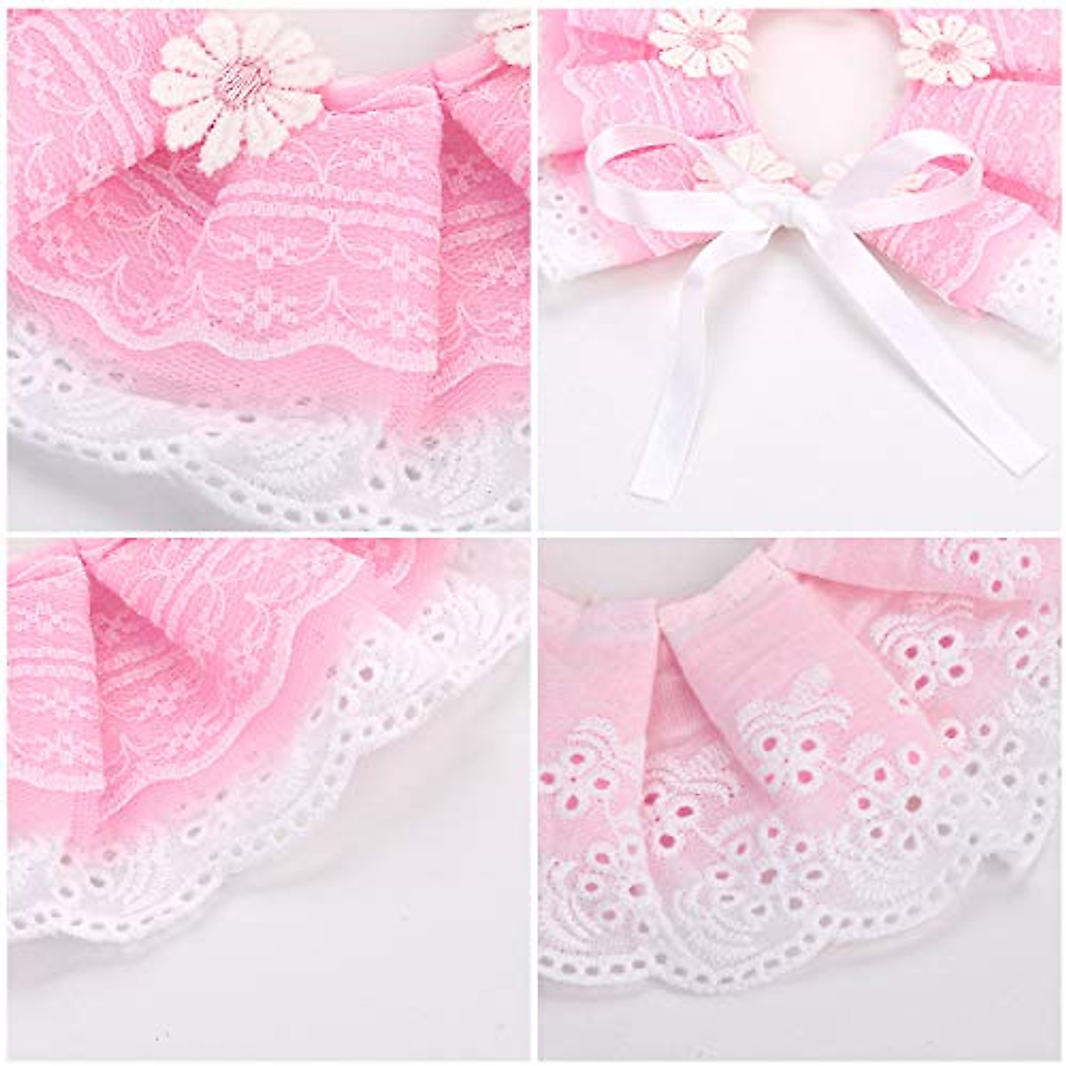 Legendog Cat Bandana for Cats, Princess Cat Costumes for Cats, Cute Lace Dog Bandanas and Cat Crown Accessories for Cats Small Dogs, Pink Outfit for Birthday Party