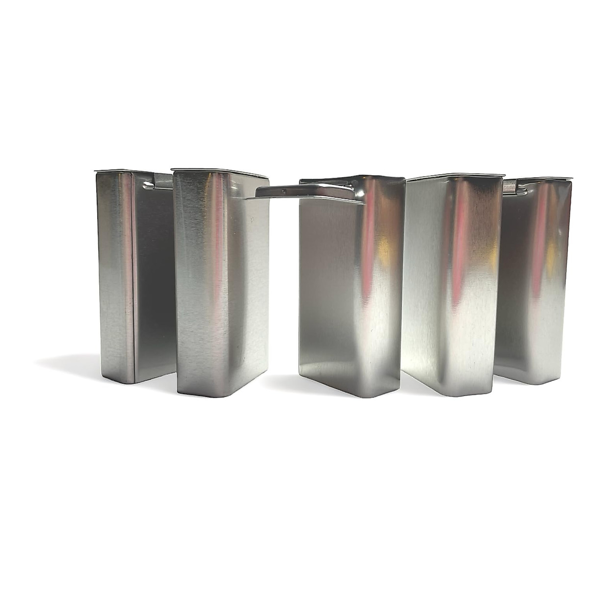 MagnaKoys Rectangular Silver Metal Hinged Lid Tin Containers (5 Pack)