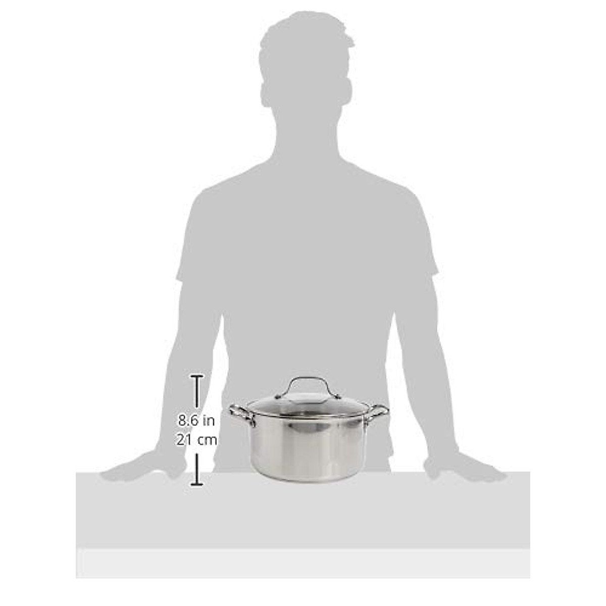 T-fal E75846 Performa Stainless Steel Dishwasher Safe Induction Compatible Dutch Oven Cookware, 5.5-Quart, Silver