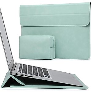 HYZUO 13.3-14 Inch Laptop Sleeve with Case Stand Feature Compatible with MacBook Pro 14 M3/M2/M1 Pro/Max A2992 A2918 A2779 A2442 2021-2024, MacBook Air 13 2017-2010, Surface Laptop 13.5, Mint Green