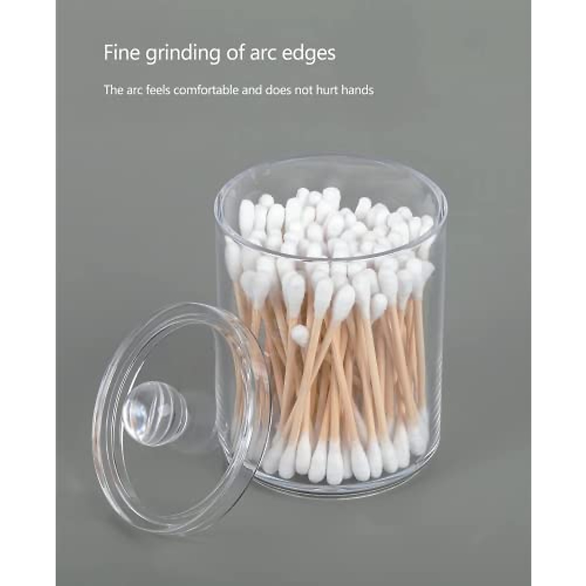 Vrpshe 2 Pack Qtip Holder Dispenser for Cotton Ball, Cotton Swab, Cotton Round Pads, Dispenser Holder Transparent Acrylic Storage Organizer Containers Cotton Rounds Display Rack With Lid (2)