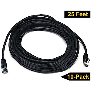 iMBAPrice 3' Cat5e Network Ethernet Patch Cable, 10 Pack, Black (IMBA-CAT5-03BK-10PK)