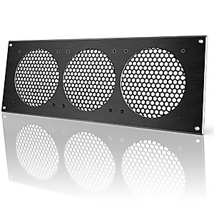 AC Infinity Black Ventilation Grille 18", for PC Computer AV Electronic Cabinets, Also mounts Three 120mm Fans