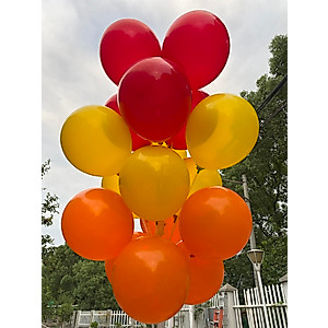 JODIDI 60 Pcs 12-Inch Latex Balloons in Yellow, Orange, and Red - Perfect for Thanksgiving Day, Valentine's Day, Graduations, Birthday, Fall Celebrations,Baby Shower, and Party Decorations