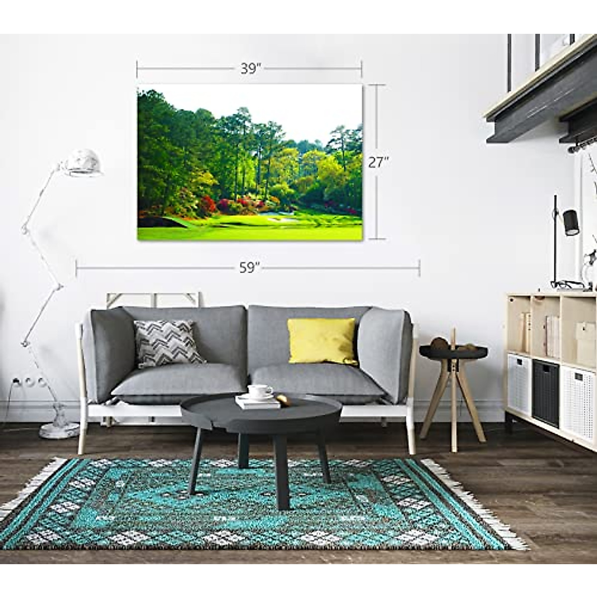 Augusta Golf Course - FRAMED - Canvas Print Home Decor Wall Art, Gallery Wrap Inner Frame, 24x24