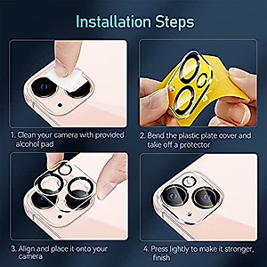 ivoler [4-pack] Camera Lens Protector for iPhone 13 6.1''/13 Mini 5.4'' Tempered Glass Screen Protector (Not for iPhone 13 Pro), HD Clear [Anti-Scratch] [Bubble Free] [Case Friendly],Black Circle