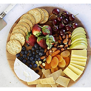 Ironwood Gourmet Round Provencale Paddle Round, Acacia Wood 0.5 x 12 x 16 inches