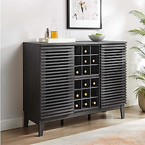 Modway Render Mid-Century Modern Wine Bar Cabinet in Charcoal 17 x 46 x 37