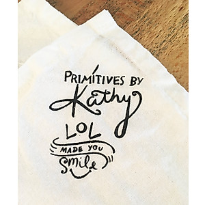 Primitives by Kathy LOL Made You Smile Dish Towel, 28" x 28", Cotton,White, Black
