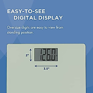 HealthWise Digital Weight Scale | 438 lbs / 199 kg Capacity | Tempered Glass Auto-On | Quick, Accurate Body Weight Measurements | Measurement Modes: LBS, KG or ST