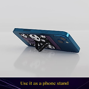 iJoy Disney Tim Burton’s The Nightmare Before Christmas Phone Wallet Stick On- Adhesive Cell Phone Wallet Card Holder with Finger Strap and Kickstand - Jack Skellington Gifts