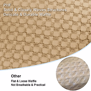 PHF 100% Cotton Waffle Duvet Cover King, Ultra Soft Skin-Friendly Duvet Cover Set for All Season, Luxury Decorative Textured Comforter Cover with Pillow Shams Bedding Collection, 104"x90", Olive Green