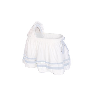 Baby Doll Bedding Modern Hotel Style II Bassinet Skirt, Blue