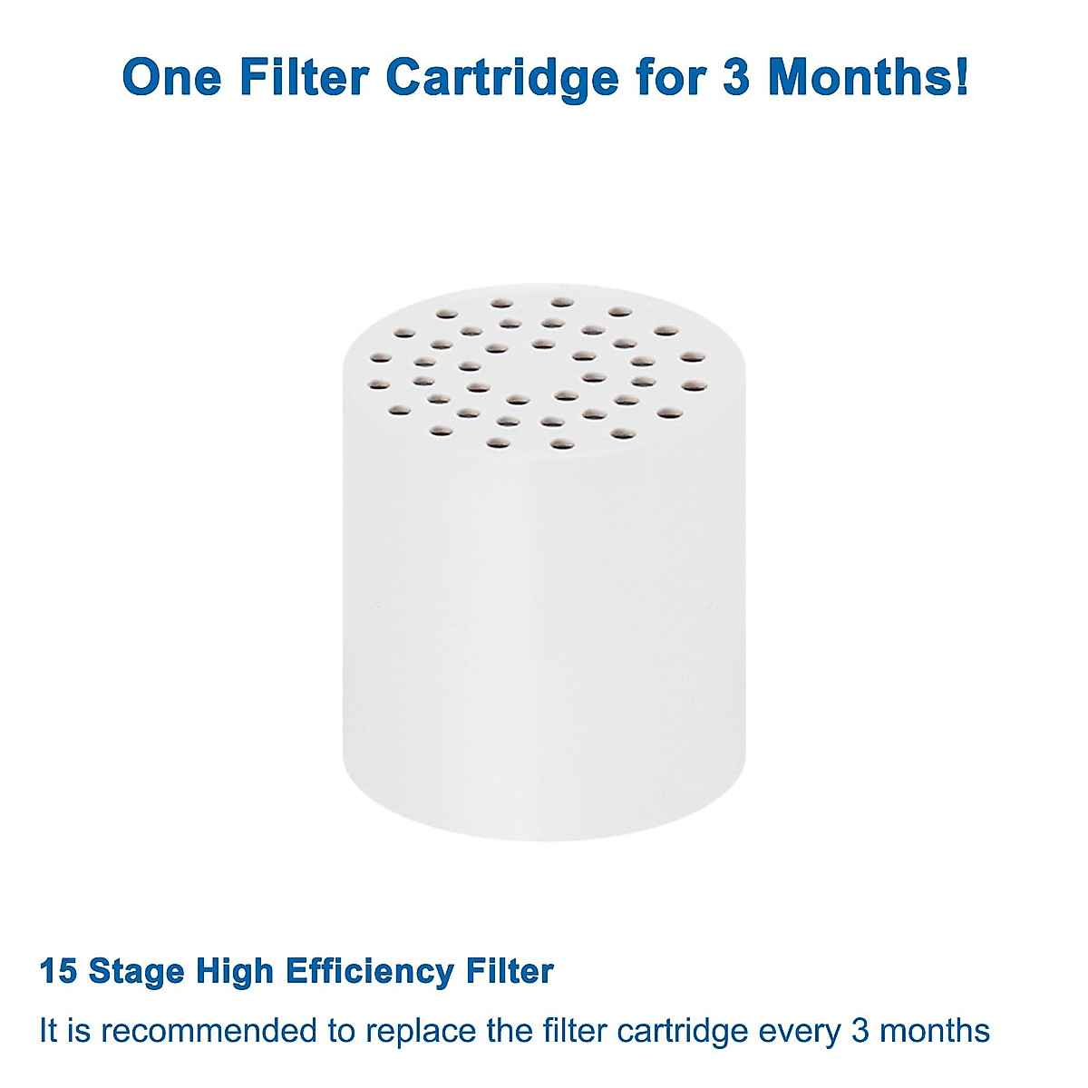 NearMoon 15 - Stage Replacement Cartridge Universal High Output Shower Filter with VC, Reduce Hard Water, Heavy Metal Impurity, Improve Skin & Hair, Fit Any Similar Shower Filter (1 pack)