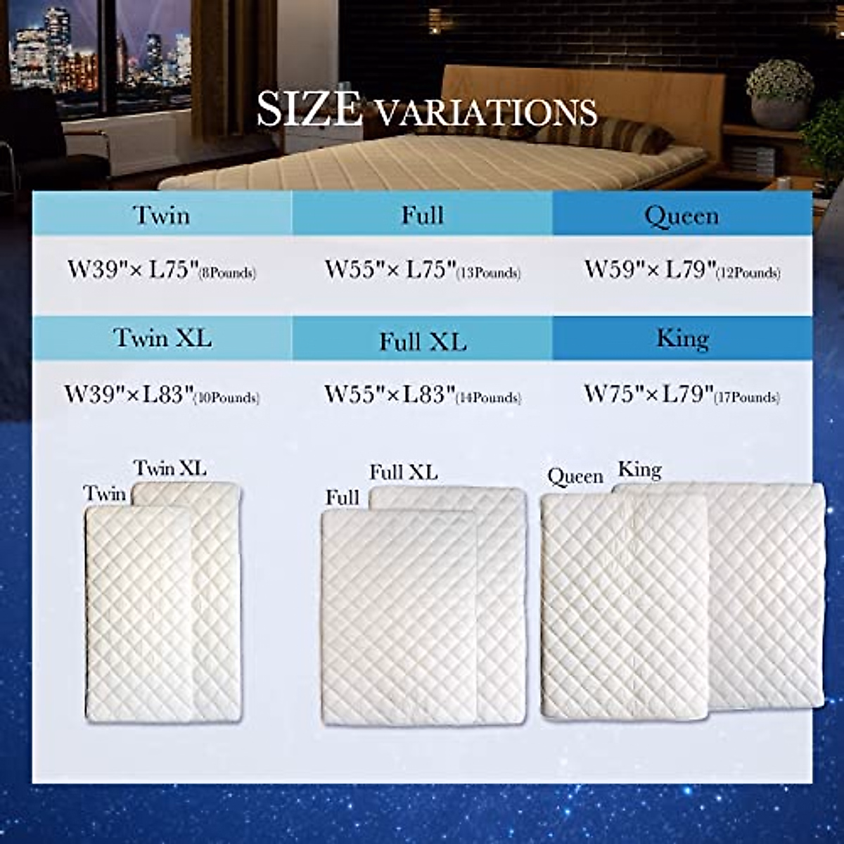 FULI Japanese Futon Mattress, Foldable & Portable Floor Lounger Bed, Roll Up Sleeping Pad, Shikibuton, Made in Japan (White, Twin XL)