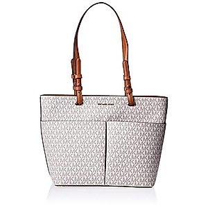 Michael Kors Bedford Medium Top Zip Pocket Tote Vanilla/Acorn One Size