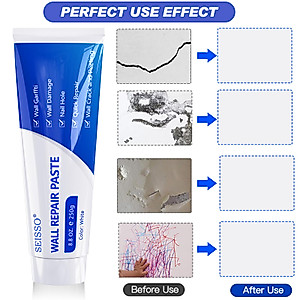 SEISSO Drywall Repair Kit, 500 g Wall Mending Agent- 2 Pack, Wall Spackle Repair Kit with Scraper, Patch for Wall Hole Filler, White Spackle Wall Repair Paste, Plaster Dent