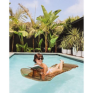 FUNBOY Giant Inflatable Clear Mocha Water Mat Lounger Pool Float, Perfect Summer Pool Party and Entertainment