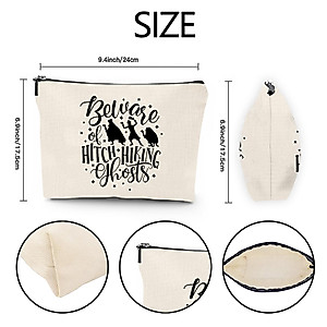 Eins Haunted House Makeup Bags for Women,Cosmetic Bag Horror Movies Zipper Pouch Travel Bag Portable Makeup Storage Organizer for Friends (gw-hei)
