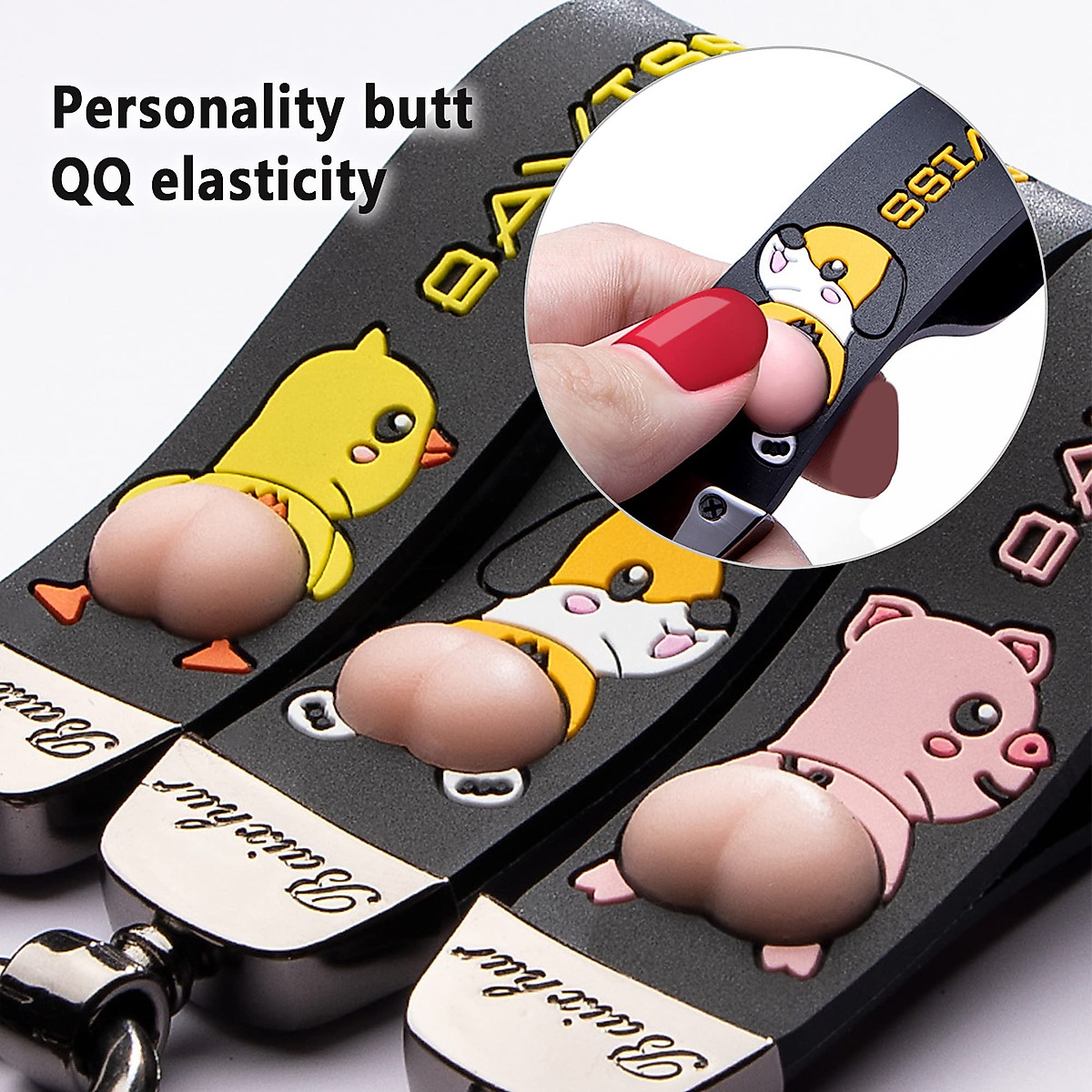 Turcee Cute Cartoon PVC Animal Keychain Zinc Alloy Key Ring Accessories Fashion keychains for Car Key Fit for Women and Men (Dog)