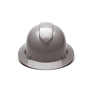 Pyramex Ridgeline Full Brim Hard Hat 4 Point Ratchet Gray