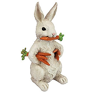 Design Toscano EU1054 Carotene The Rabbit with Carrots Easter Decor Garden Statue, 12 Inch, Full Color