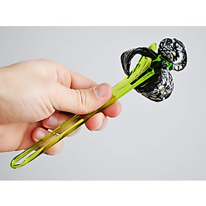 Black Glass Iris with White Spots Flowers Figurine Blown Iris Flower Iris Sculpture Art Glass Iris Flower Murano Long Stem Iris Flowers Garden Iris Ornaments