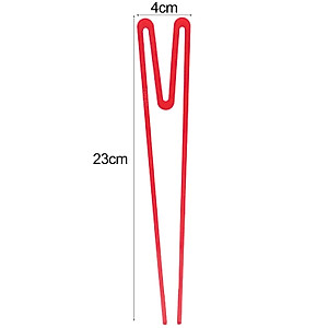 Saterkali Toddler Chop-stick Food Grade Learning Chop-sticks Helper for Kids High Temperature Resistance M Shape Learning Chop-stick Baby Accessories Black