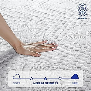 Olee Sleep 9 Inch I-Gel Multi Layered Memory Foam Matress Mattress, King, White