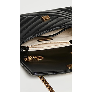 Tory Burch Women's Small Kira Chevron Convertible Shoulder Bag, Black, One Size