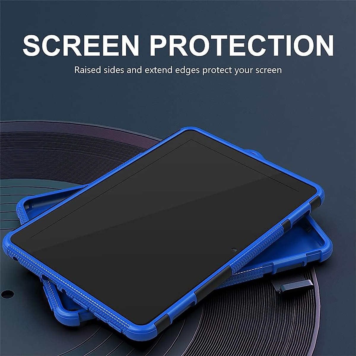 TASSKTO Dual Layer Heavy Duty Rugged Shockproof Impact Resistance Drop Proof Military Grade Kids Case with Kickstand for（2020 Release Fire HD 8 & HD8 Plus Case 10thGeneration, Not fit Samsung iPad 8