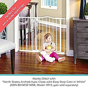 Toddleroo by North States 10.75” Extension for “Arched Auto Close with Easy Step Baby Gate”. Fits openings up to 63.38'' wide. Add up to 3 extensions. No tools required. (Adds 10.75" width, White)