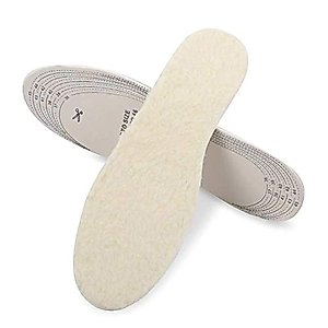 Cut to Size Fluffy Cozy Warm Shoe Insole with Size Chart - Cut-to-fit Breathable Adjusting Wool Insole One Size Fits All for Women and Men - Super Soft Wool Shoe Pads for Cold Weather (3 PCS)
