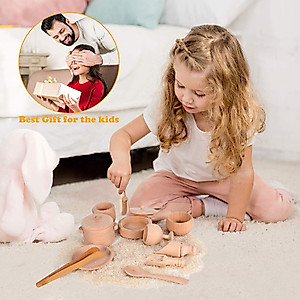 Migargle Sensory Bin Tools, Montessori Toys for Toddlers, Waldorf Toys, Wooden Scoops and Tongs for Transfer Work and Fine Motor Learning