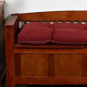 Klear Vu The Gripper Omega Non-Slip Tufted Bench Cushion for Indoor Furniture, Entryway Storage, Bay Window, Corner Nook or Piano Seat, 43 Inches, 09 Flame