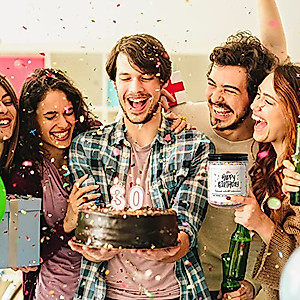 Homsolver Happy Birthday Candles Gifts for Women Men - Vanilla Birthday Cake Scent with Sprinkles Birthday Gifts for Women Men, Unique Best Friend Birthday Gifts Ideas, Happy Birthday Handmade Candles