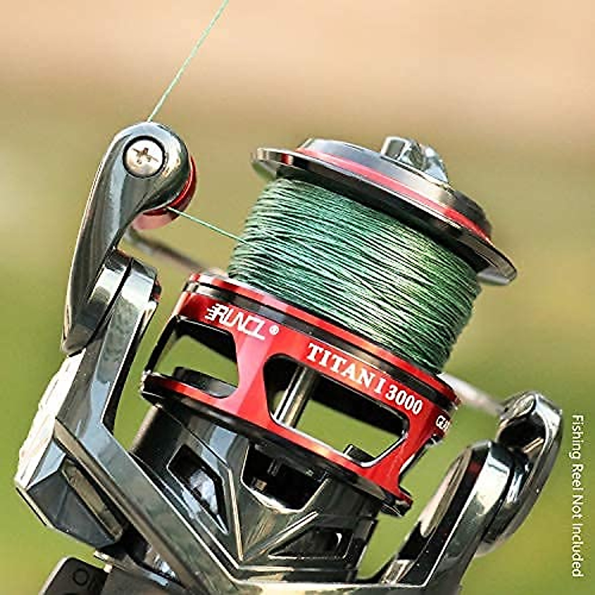 RUNCL PowerBraid Braided Fishing Line, Ultra Durable Braided Line 4 Strands - Seamless Weaving Tech, Enhanced Coating Tech, Zero Stretch, High Sensitivity (Moss Green, 300Yds, 30LB(13.6kgs))