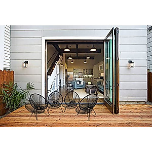 Acapulco Woven Lounge Chair for Indoor and Outdoor Use (4PC Black)