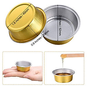 50 Pieces Wax Melting Bowl Mini Wax Aluminium Melting Bowls Wax Bean Melting Bowl Wax Aluminum Foil Bowl Bean Aluminum Foil Bowl Hair Removal Tool Container for Hair Removal