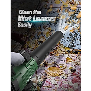 KIMO Cordless Leaf Blower - 400CFM Battery-Powered Blower for Blowing Wet Leaves, Snow Debris and Dust, 20V Electric Leaf Blower with Battery ＆ Charger for Lawn Care Garden Yard Work Around The House