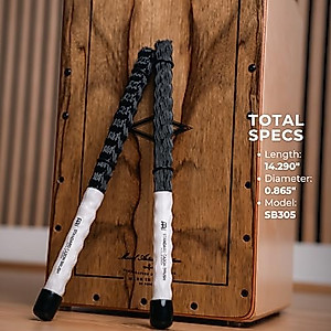 Meinl Stick & Brush Cajon Brush with Nylon Dowels and Adjustable Rings, Black, Standard (SB305)