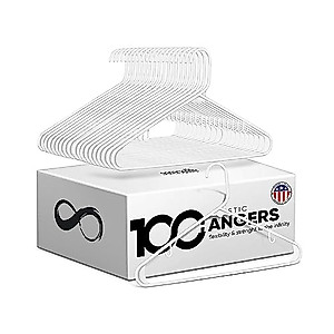 SereneLife White Standard Plastic Hangers - Space Saving Durable Tubular Heavy Duty Clothes Hanger Set Ideal for Laundry/Daily Use, Can Hold Up to 5.5 Lbs. for Coats, Jackets, Pants & Dress (50-Pack)