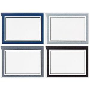 Hallmark Blank Cards Assortment with Organizer, Black & White Stripes (40 Note Cards with Envelopes) for Graduation, Just Because, All Occasion