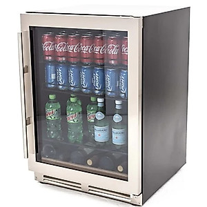 Avanti BCF54S3S Beverage Cooler with Glass Door 126 Can Mini Refrigerator with Lock for Beer Soda Water Wine with Digital Temperature Control, 5.8 cu. ft, Black