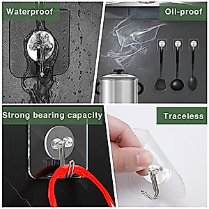 AROIC Adhesive Hooks for Hanging, 58 Packs Command Hook Heavy Duty Self Adhesive Wall Hooks 20 lbs / 9 kg (Max), Removable, Waterproof Hook for Bedroom Kitchen Bathroom